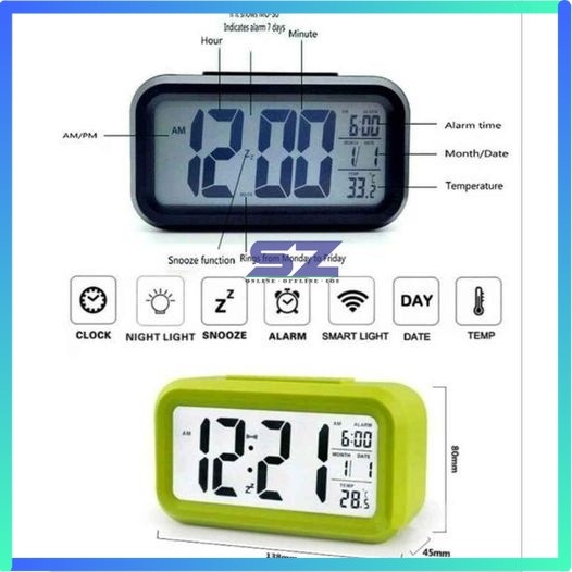 Jual Jam Weker Digital Alarm Smart Clock Lampu LED Sensor Suhu | Shopee ...