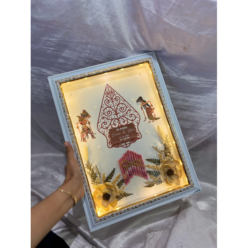 Jual mahar pernikahan tema wayang gunungan jawa free lampu ukuran 40 cm ...