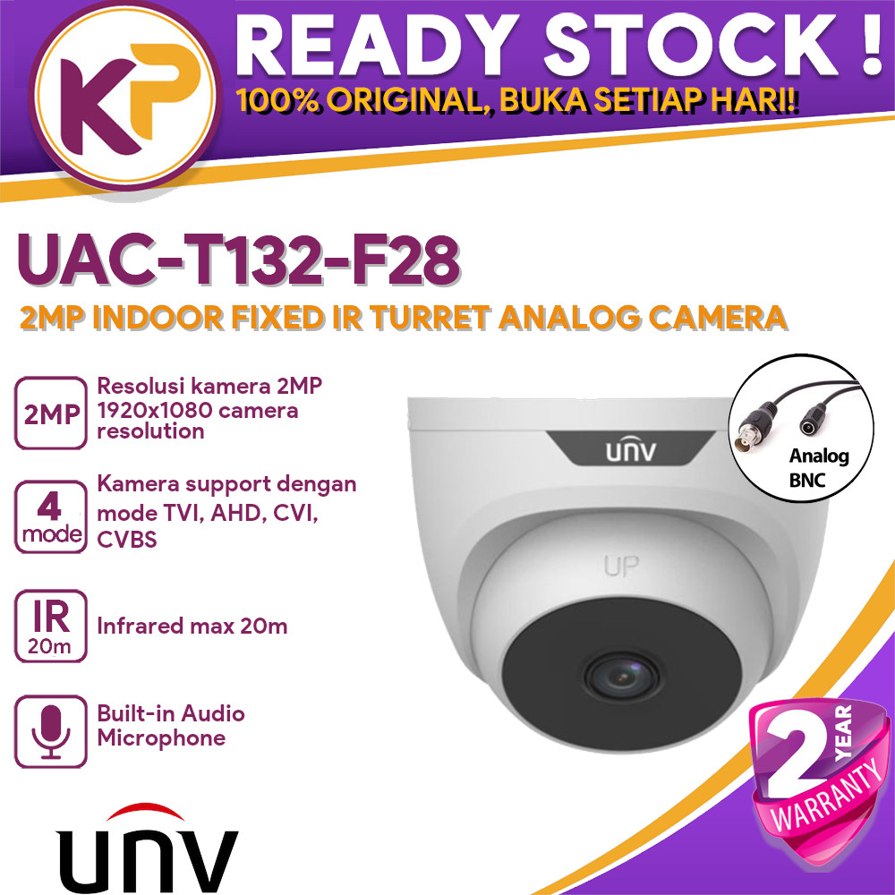 Jual UNV UAC-T132-F28 2MP INDOOR FIXED IR TURRET ANALOG CAMERA | Shopee ...