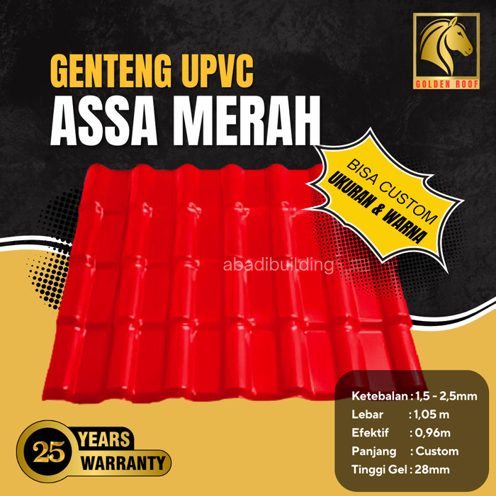 Jual Atap Genteng UPVC ASSA Warna Merah - Setara Royal Roof dan dr ...