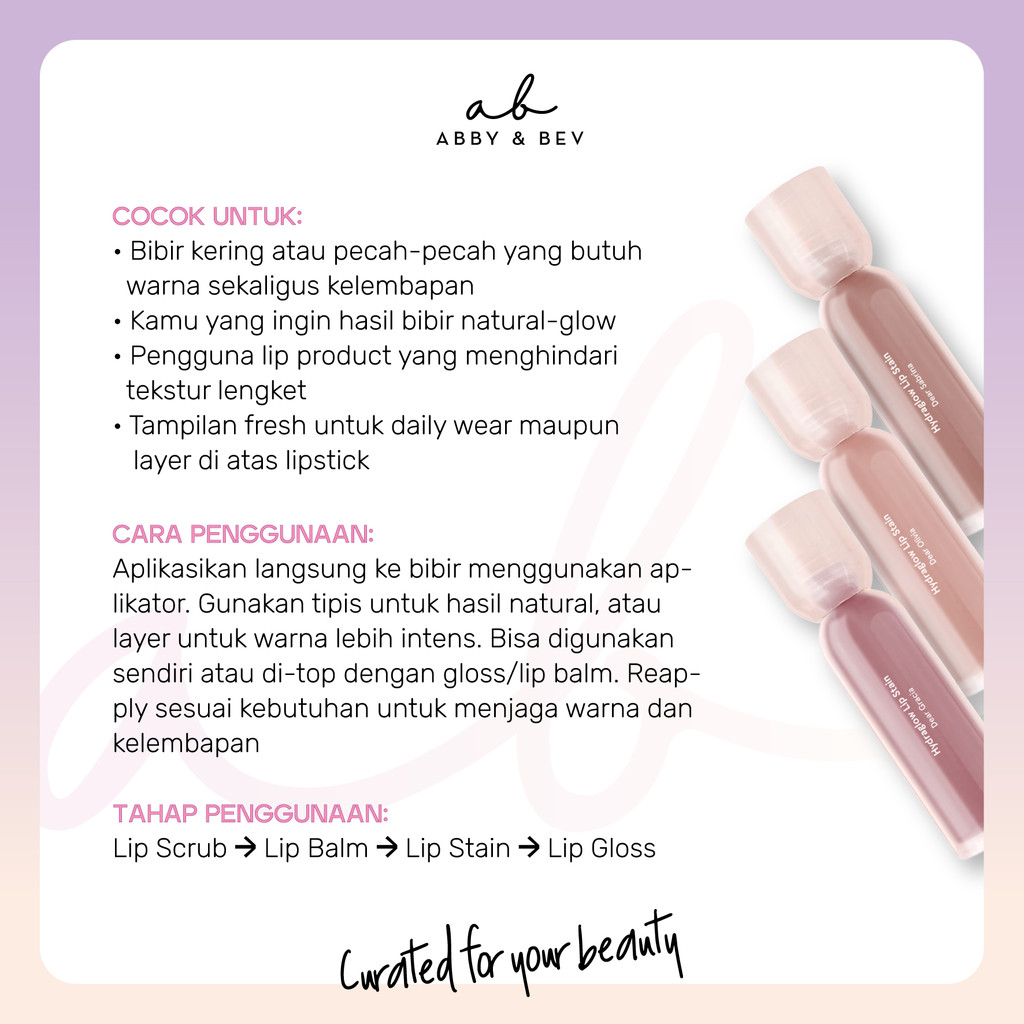 Jual AB - Dear Me Beauty Hydraglow Lip Stain [3.5gr]/ Lip Stain Long ...