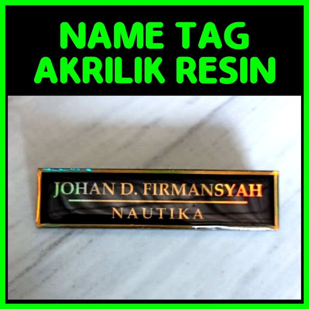 Jual Name Tag Resin HOLOGRAM Nama Dada Akrilik SATUAN - PSC | Shopee ...