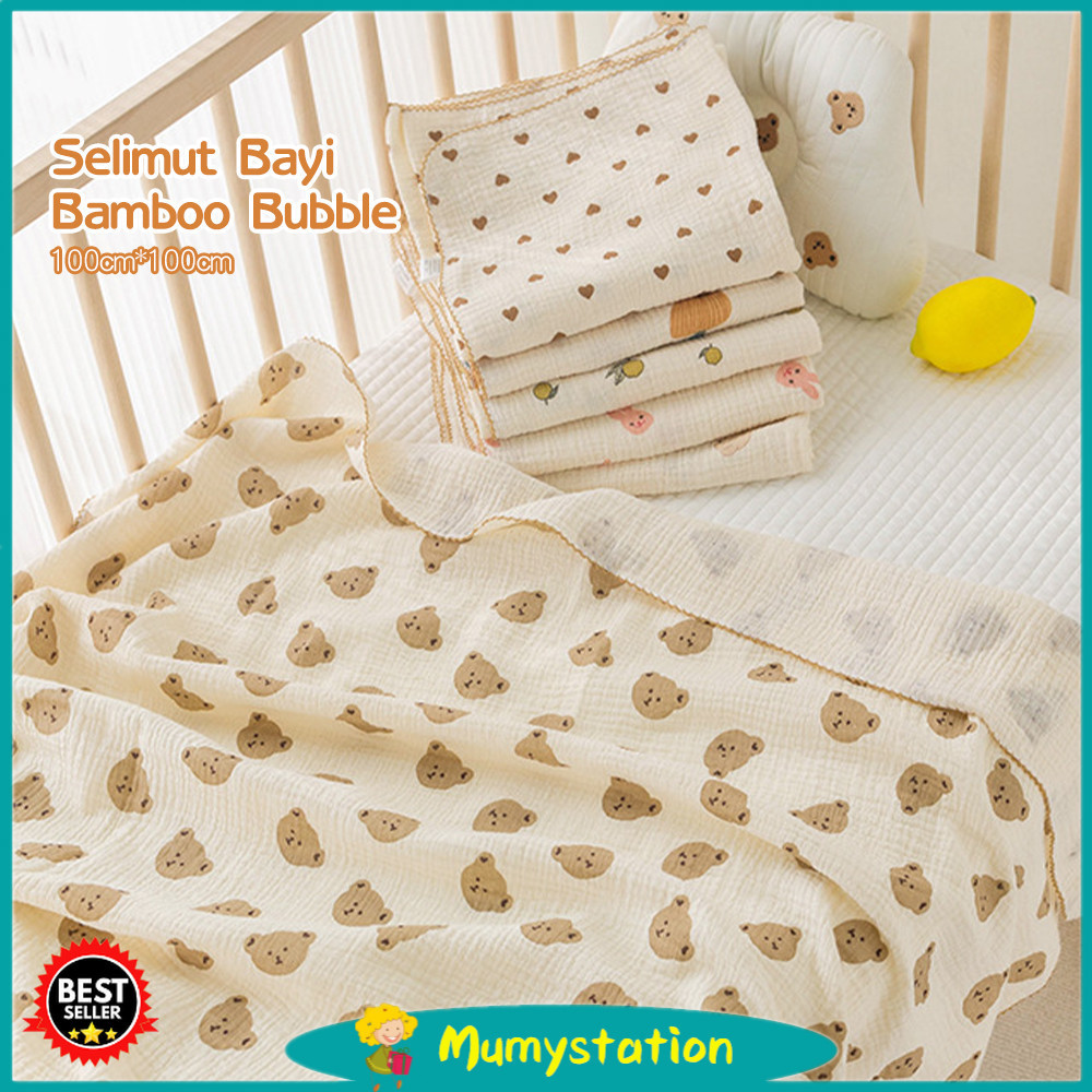 Jual Mumystation Selimut bayi katun bamboo bubble selimut korea lucu 1m ...