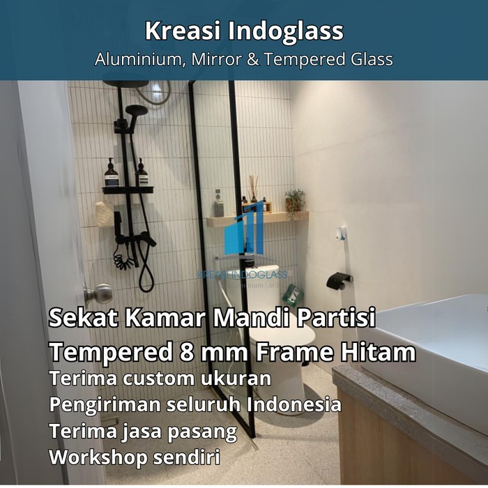 Jual partisi kaca Shower | Sekat Kamar Mandi Partisi Tempered 8 mm ...