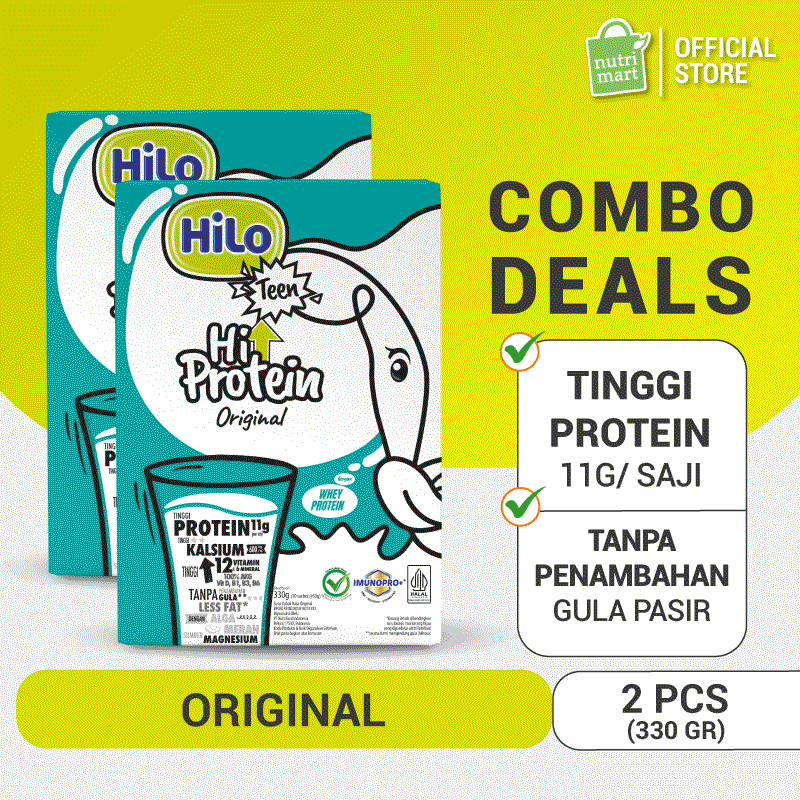 Jual Twin Pack - HiLo Teen HiProtein Original 10 Sachet - Susu Remaja ...