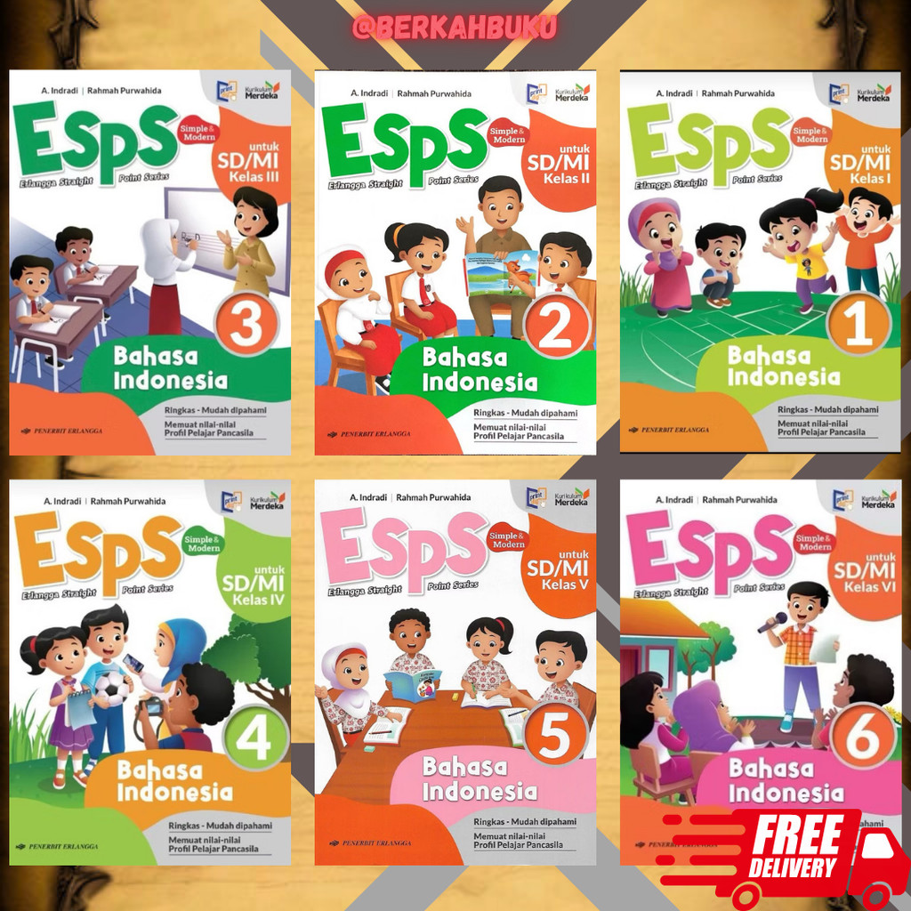 Jual Buku ESPS Bahasa Indonesia Sd dan MI 1 2 3 4 5 6 Penerbit Erlangga Kurikulum Merdeka ...