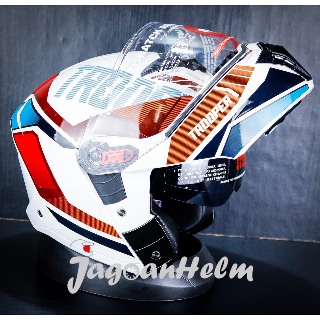 Jual STUDDS HELM TROOPER D1 | WHITE N2 | MODULLAR DOUBLE VISOR | Shopee ...