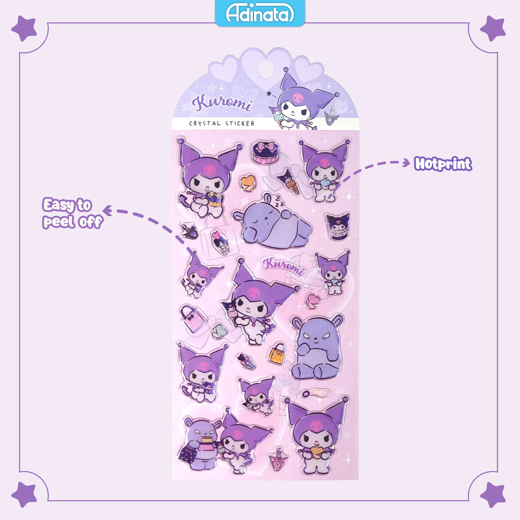 Jual Kuromi Crystal Puffy Stickers 2432-6154 / Stiker - Adinata ...