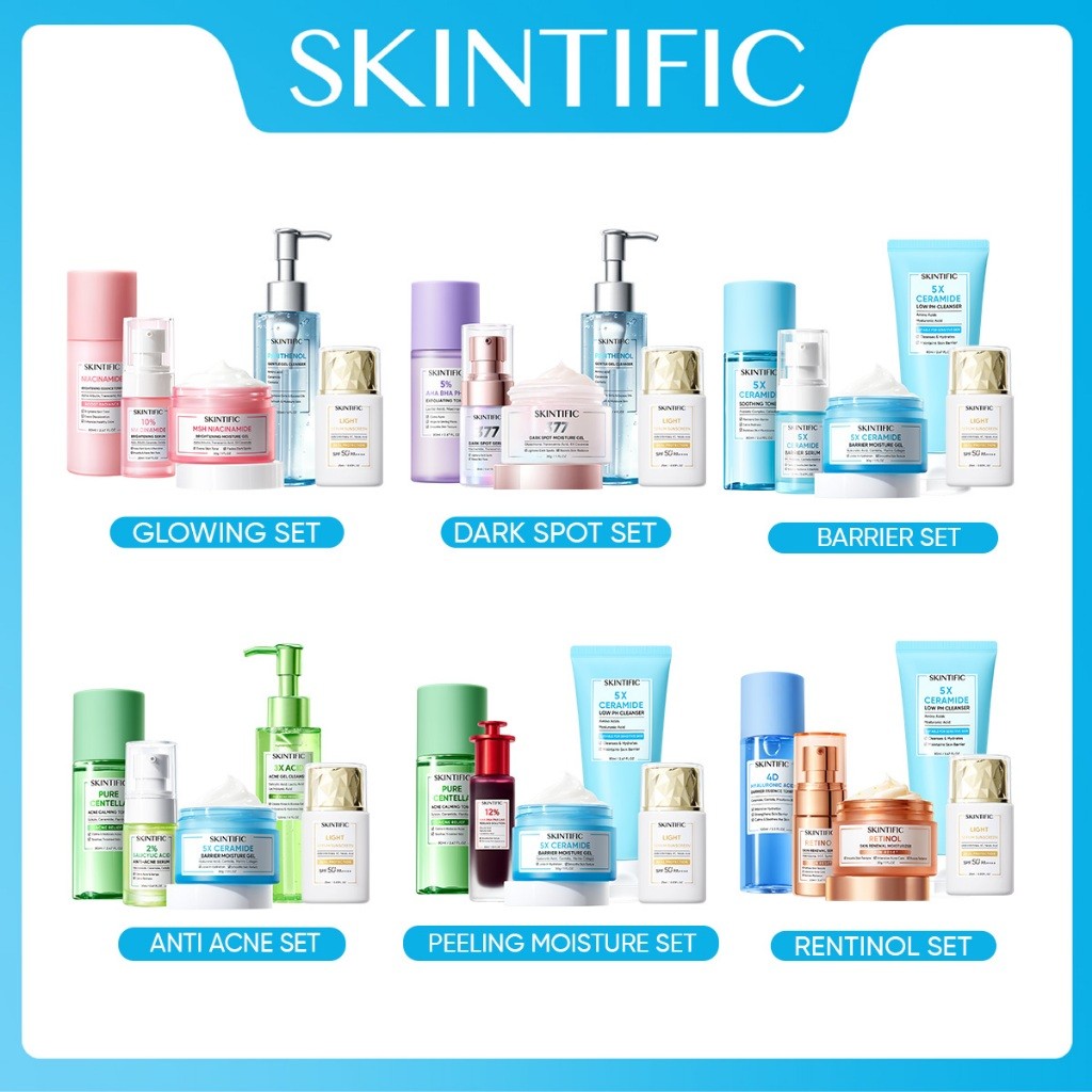 Jual [5PCS Paket] SKINTIFIC Skincare Set - Facial Wash + Toner + Serum ...