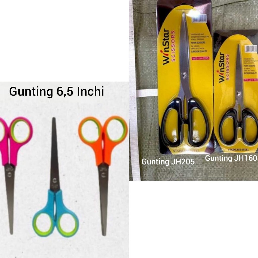 Jual FAUS Gunting Kertas Scissors Paper Plastik Size M - L Stainless ...