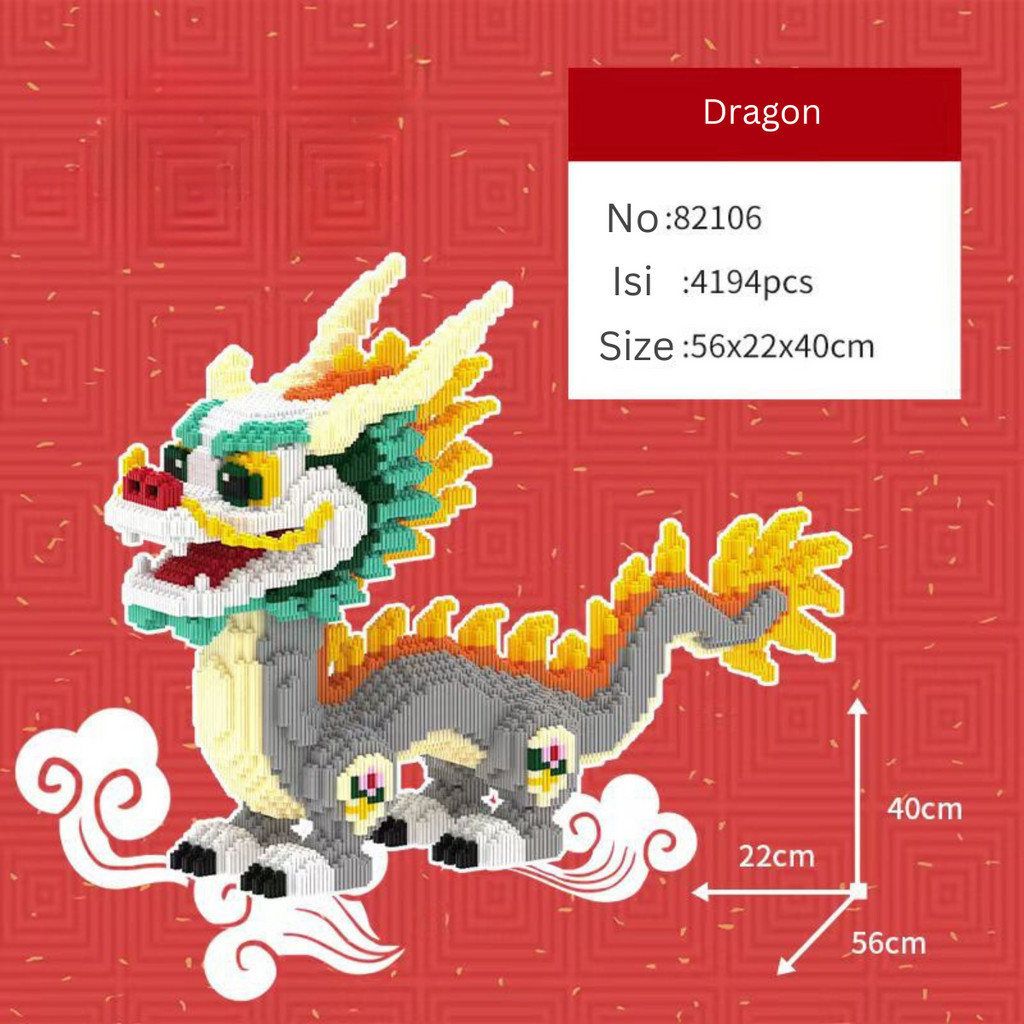 Jual Mainan Nano Block CNY New Year Dragon Medium Bricks Edukasi Mainan ...