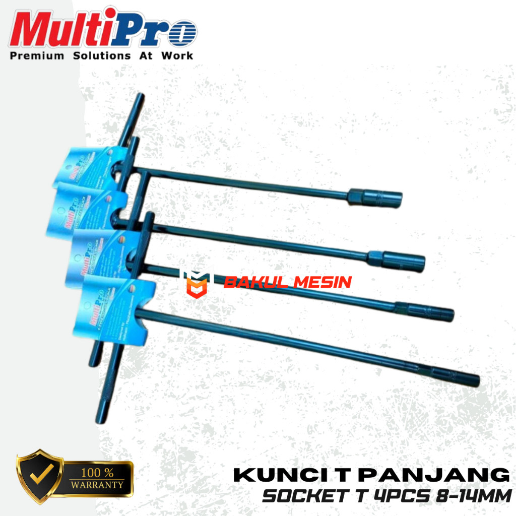 Jual PAKET kunci T panjang kunci shock T socket T 4pcs MULTIPRO 8-14mm ...
