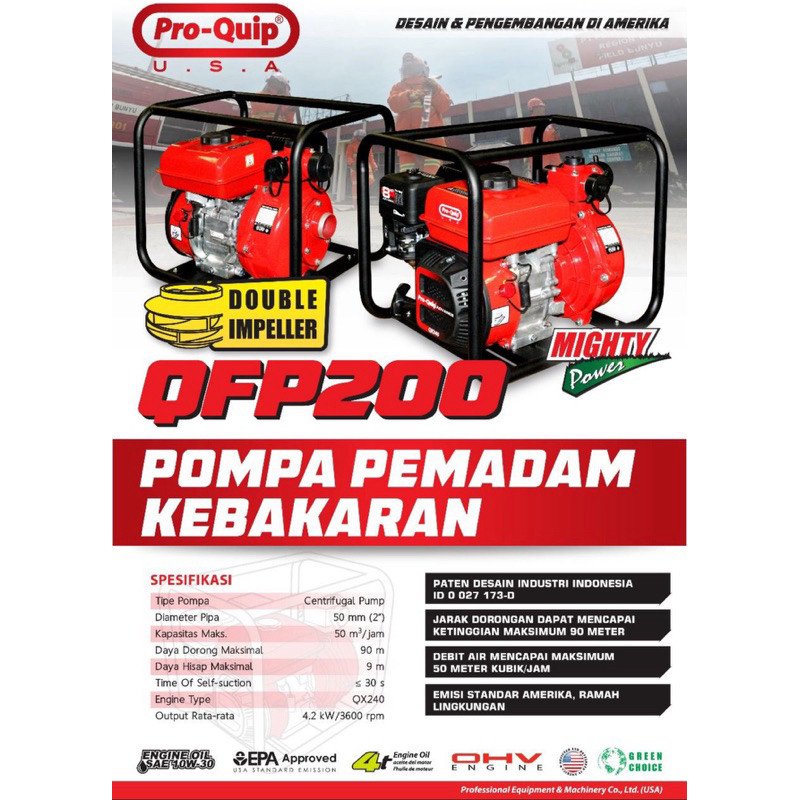 Jual POMPA PEMADAM KEBAKARAN PROQUIP QFP200 | Shopee Indonesia