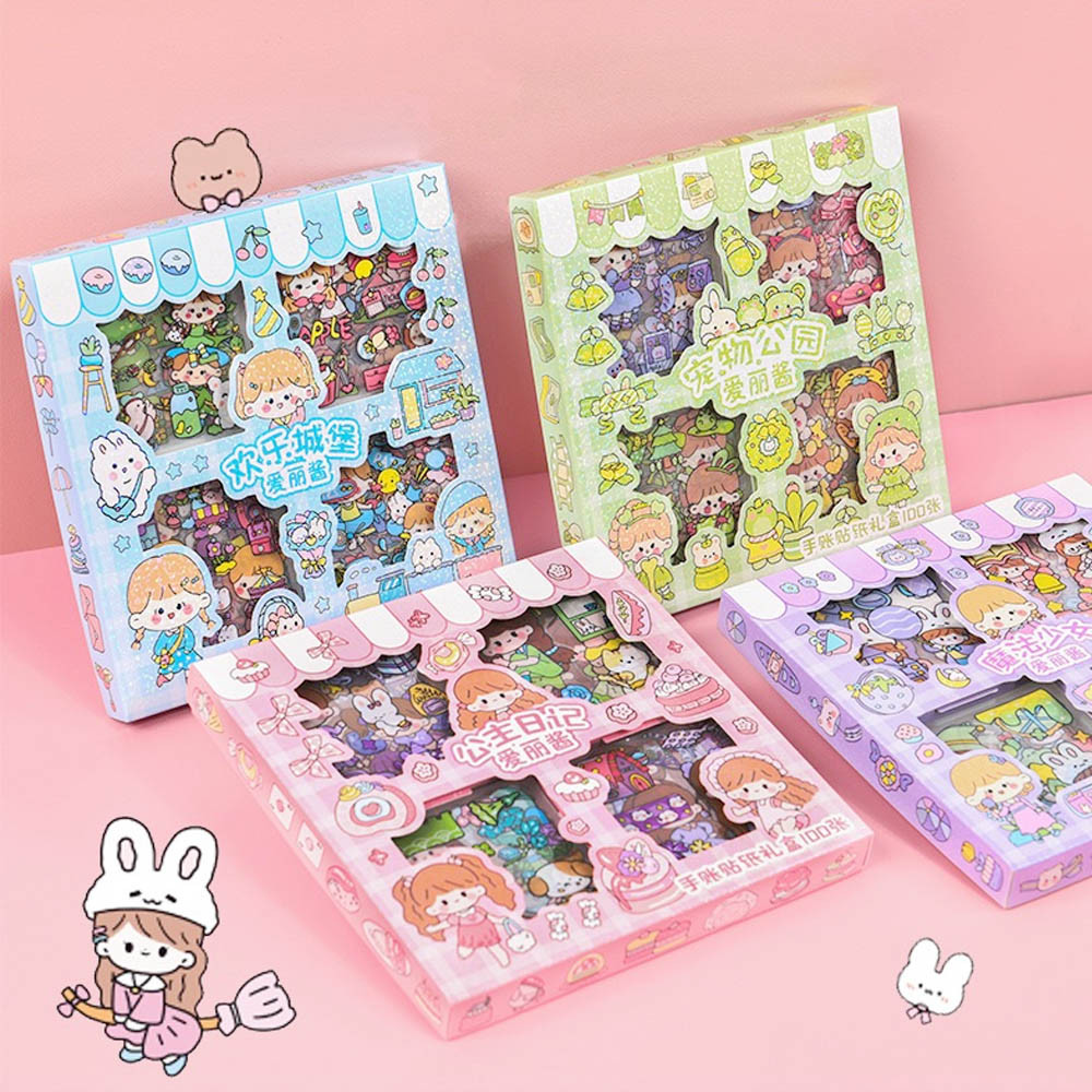 Jual Stiker box KARAKTER 100 PCS STIKER VIRAL 1 BOX SET CUTE ESTETIK ...