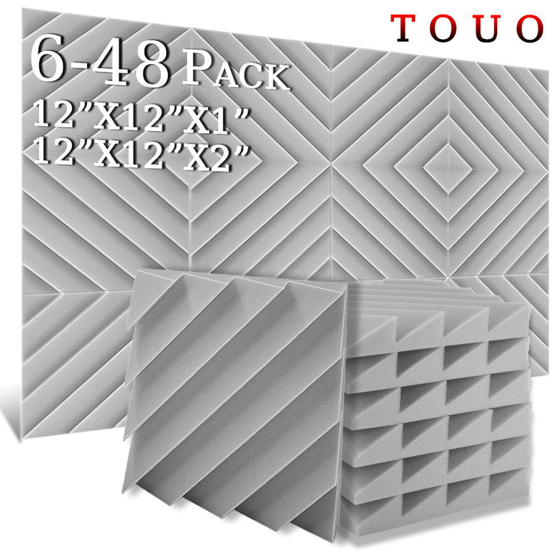 Jual TOUO Acoustic Foam 6-48 Pcs Flame-Retardant Wall Panels Diamond ...