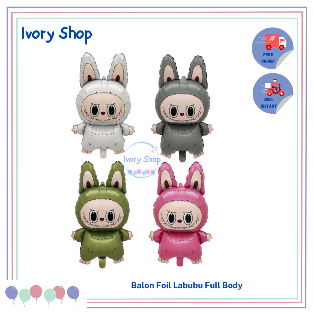 Jual Balon Foil Karakter Labubu Full Body Kartun Labubu Hijau Pink ...