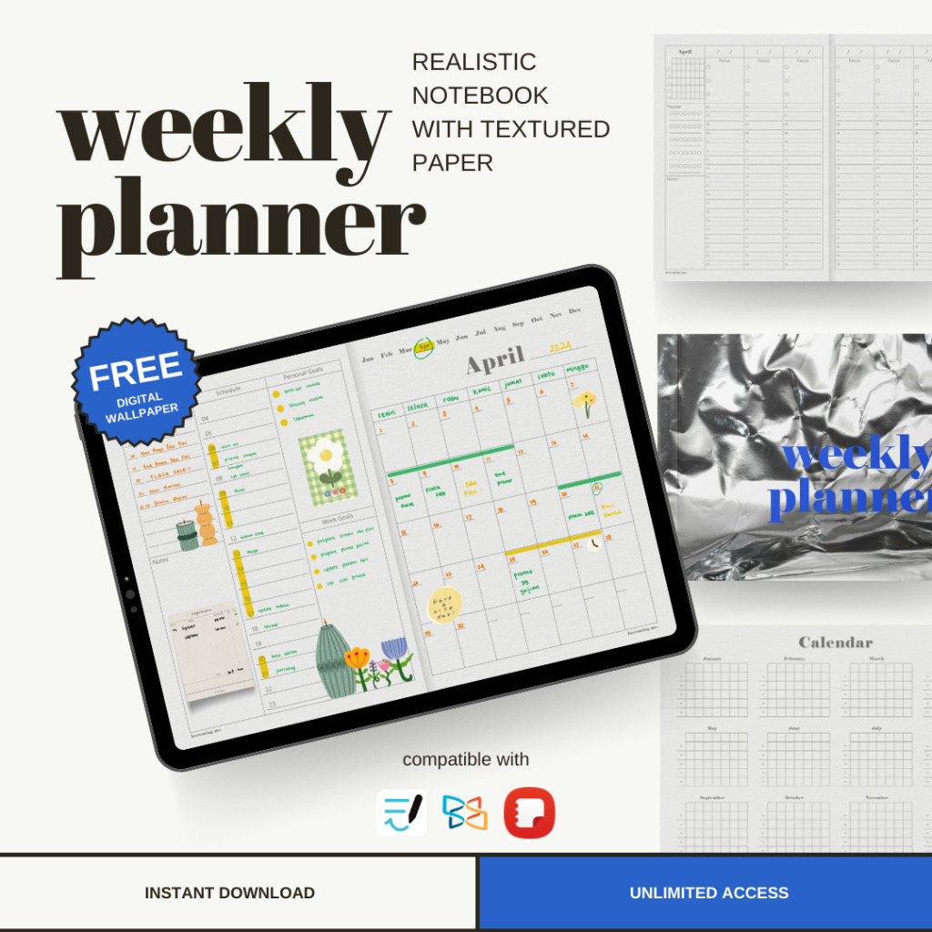 Jual Weekly Planner Digital Notebook Bujo Bullet Journal PDF Goodnotes ...