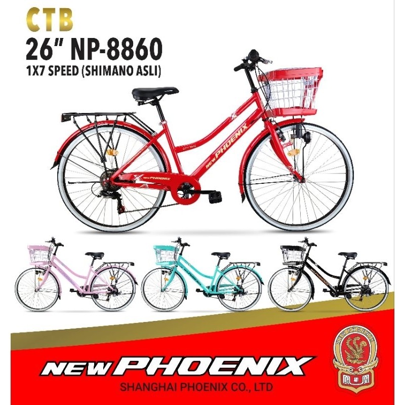 Jual Sepeda Mini Perempuan Keranjang CTB Ukuran 26 Phoenix Star 7 Speed ...