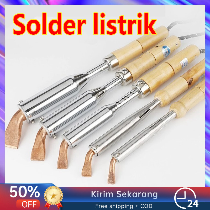 Jual Solder Watt Besar Gagang Kayu solder listrik / Soldering Iron 150W ...