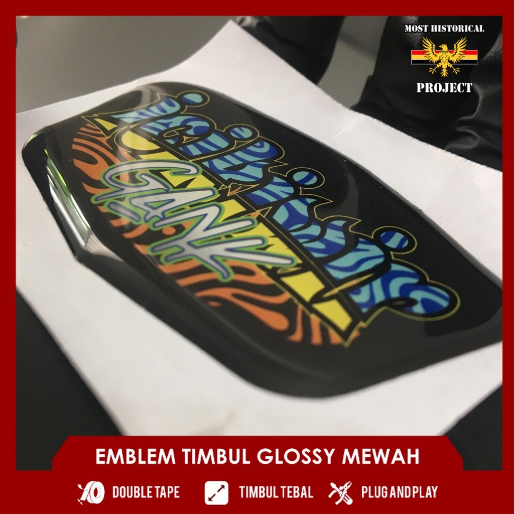 Jual Sticker Emblem Motor ICIKIWIR GANK Timbul Glossy mengkilap Premium ...