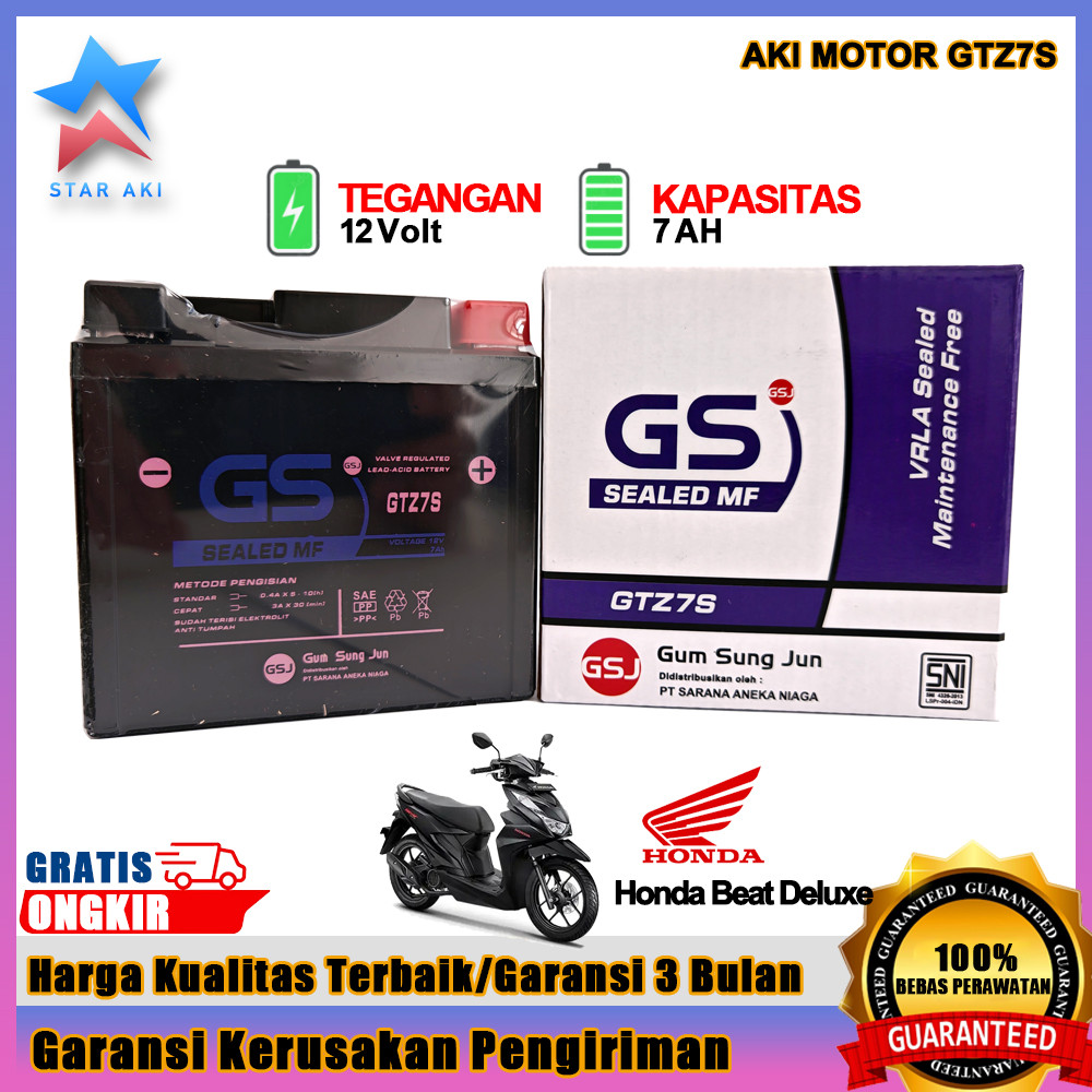 Jual Aki Motor Honda Beat Deluxe Aki Kering Accu Kering MF GTZ7S ...