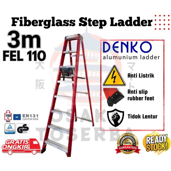 Jual Tangga platform fiberglass 3 meter Step ladder fiberglass 3 meter ...