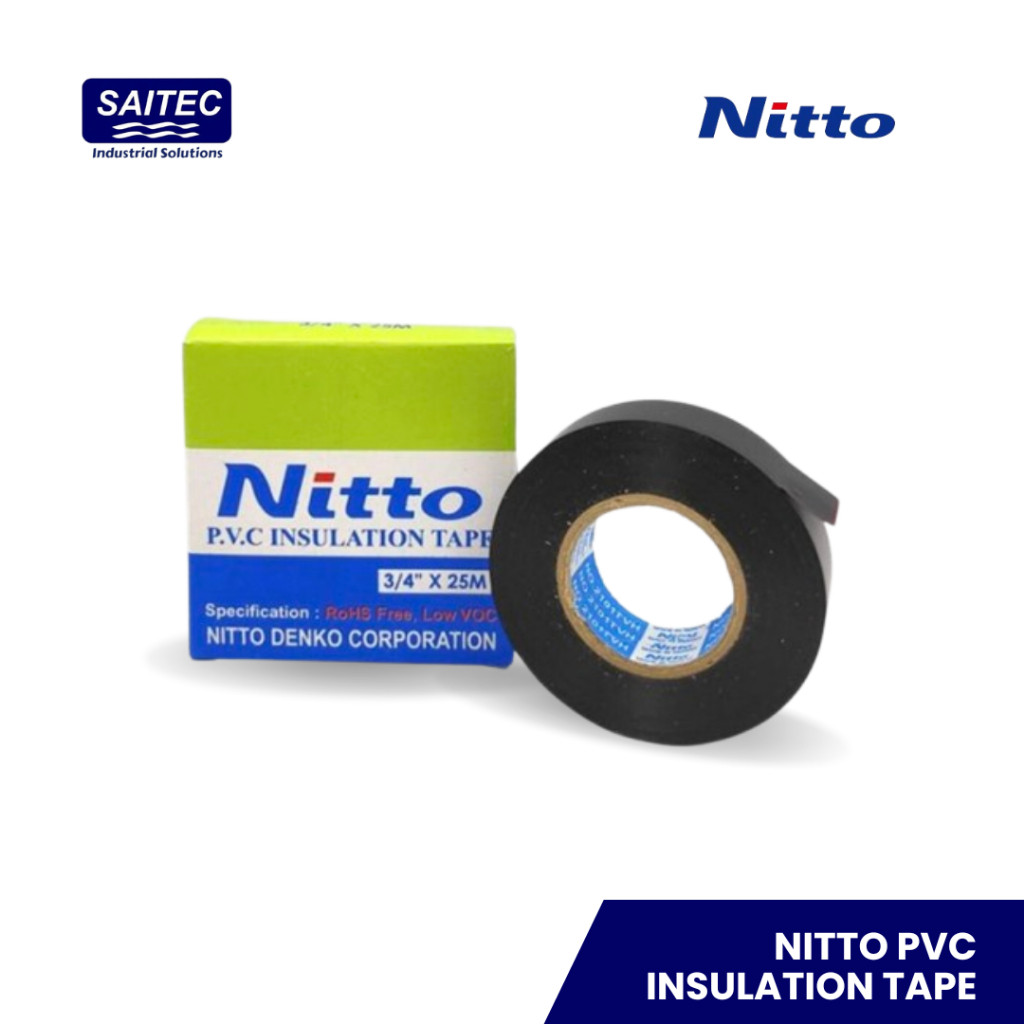 Jual NITTO PVC Insulation Tape | Isolasi Kabel Listrik NITTO | Black 3/ ...