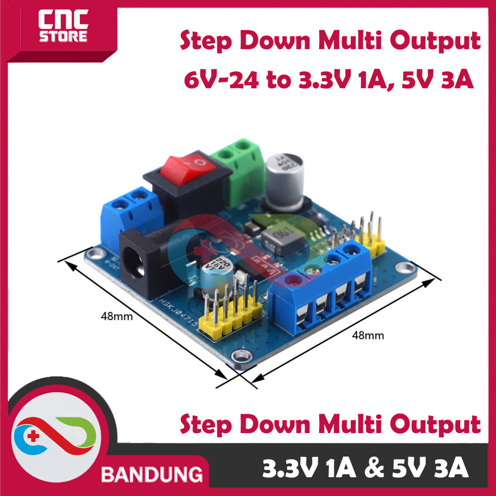 Jual MODUL DAYA MULTY OUTPUT 6V-24 TO 3.3V 1A DAN 5V 3A STEP DOWN ...
