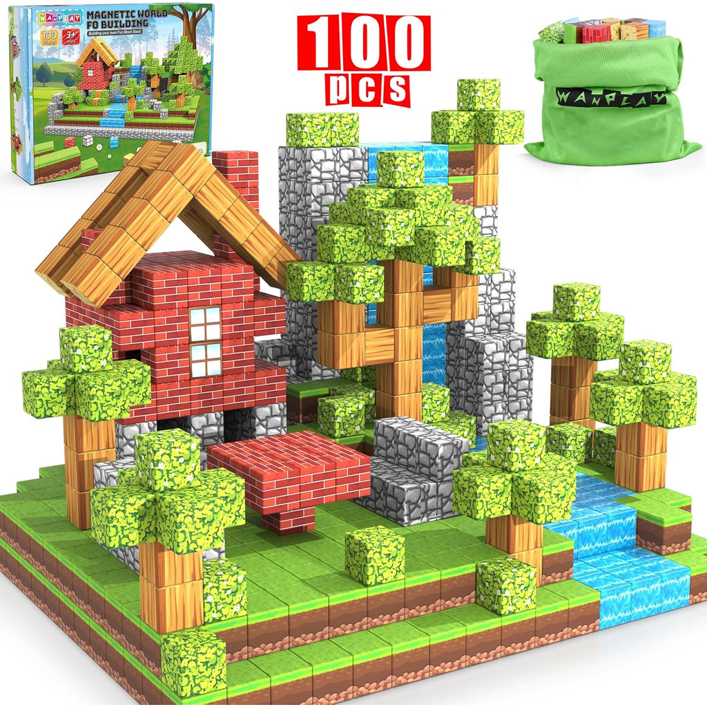 Jual Magnetic Building Blocks Mine World Magnet Cube Set for Boy Girl ...