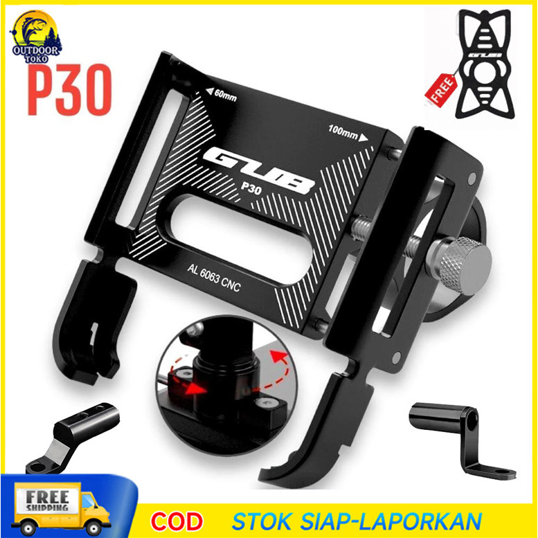 Jual GUB P30 Original Holder HP Motor Full Besi Alumunium Alloy Breket Tempat Handphone Dudukan ...