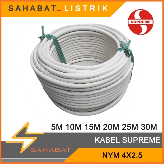 Jual KABEL LISTRIK SUPREME NYM 4X2.5 ECERAN METERAN 5M 10M 15M 20M 25M 30M | Shopee Indonesia