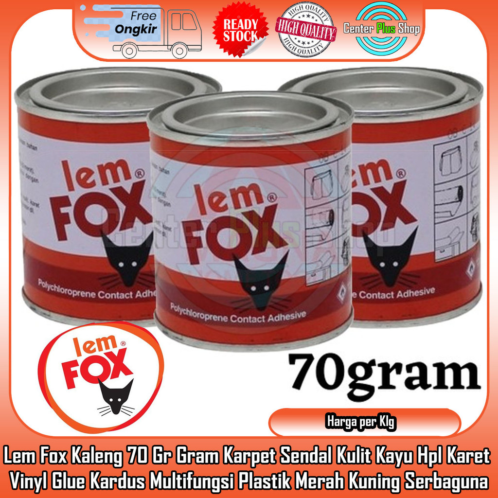Jual Fox Lem Kaleng Merah 70 Gram Perekat Kuat Furnitur Perabot Bantal ...