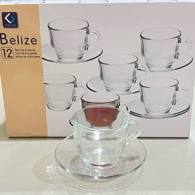 Jual satu set cangkir teh kaca polos kimglass belize isi 8pcs | Shopee ...