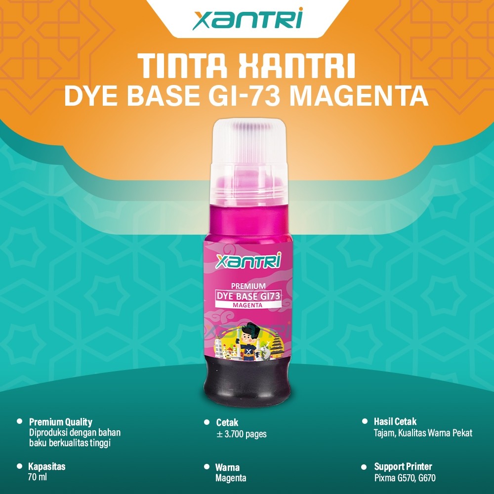 Jual Xantri - Tinta Xantri Dye Base GI-73 GI73 GI 73 Black Cyan Magenta ...
