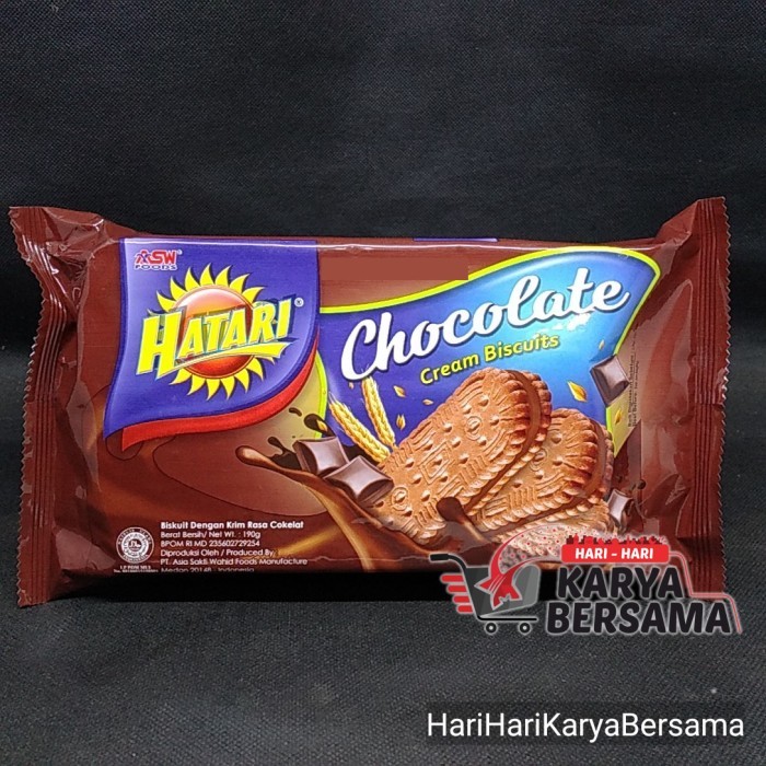 Jual MAKANAN RINGAN BISKUIT ASW HATARI CHOCOLATE FLAVOUR CREAM 190GR ...