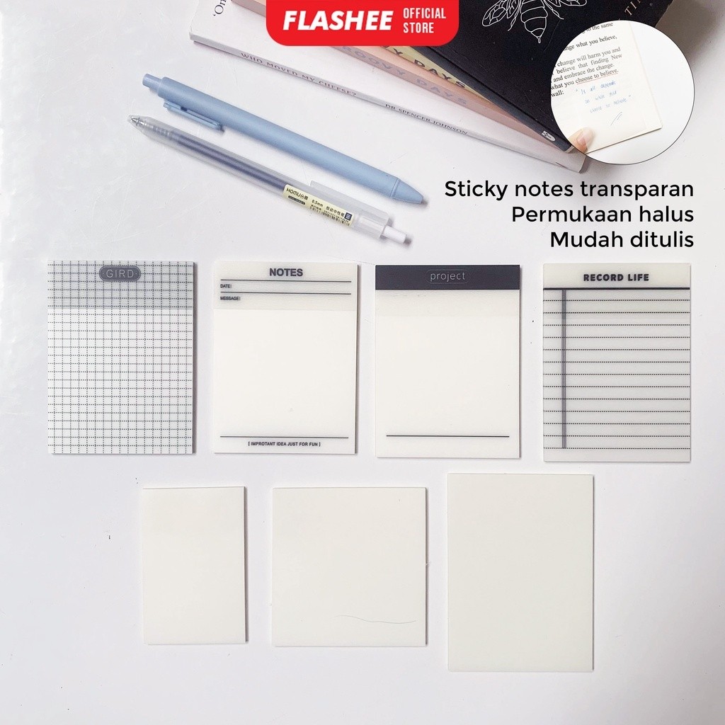 Jual Sticky Notes Transparan Anti Air Memo Bening Tahan Air Permukaan ...