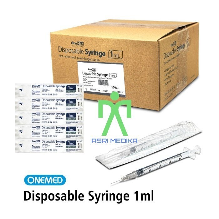 Jual Spuit 1cc, 3cc, 5cc, 10cc Onemed Per Box isi 100 Jarum Suntik Syringe 1ml 3ml 5ml 10ml Spet ...