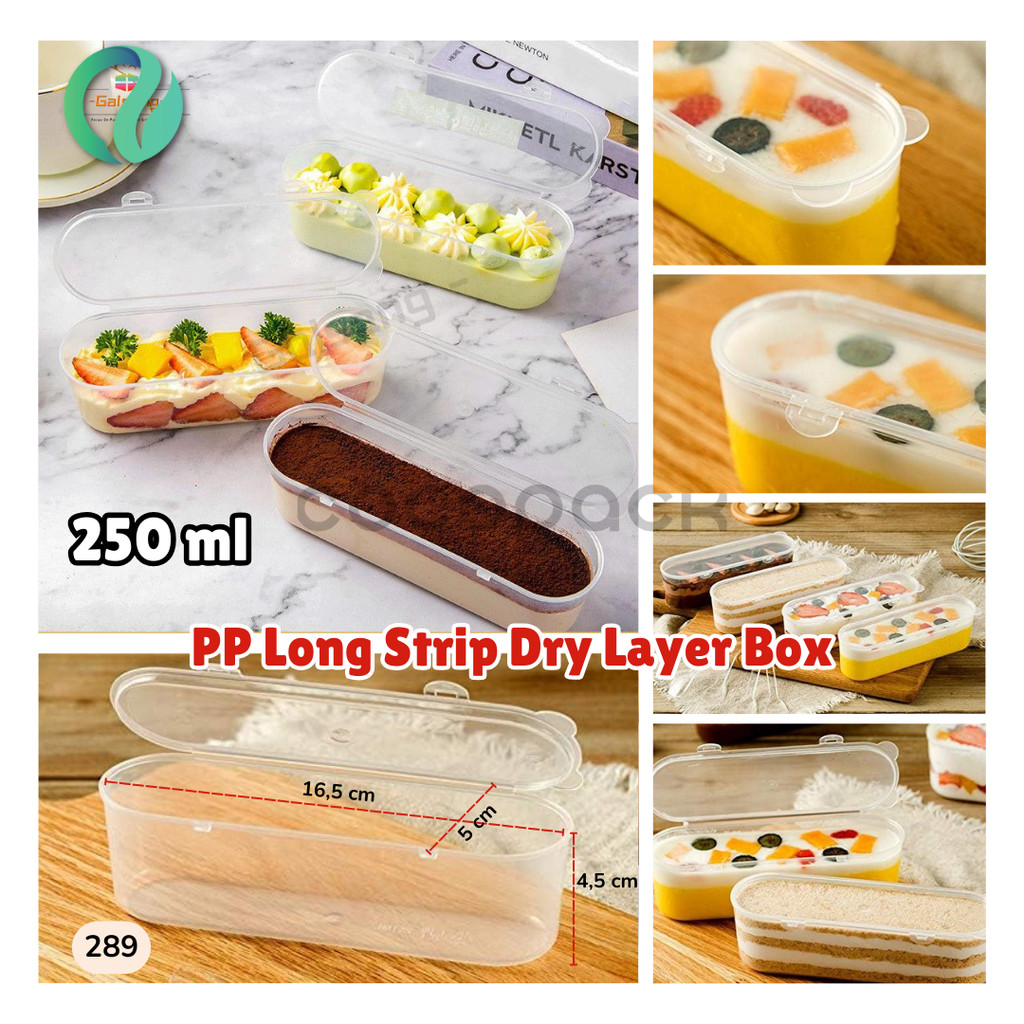 Jual 5 PCS 289 Cup Pudding PP Long Strip Dry Layer Box 250ml | Shopee ...
