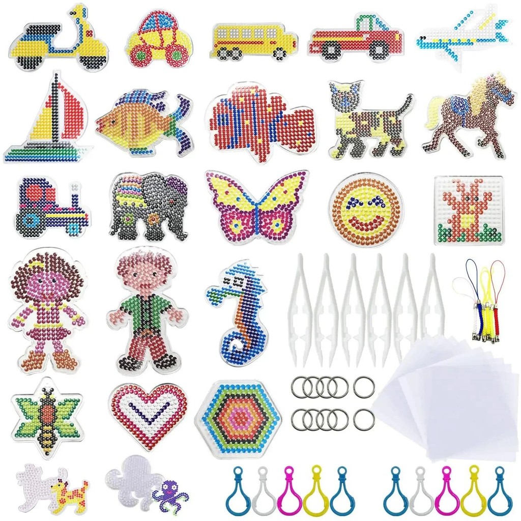 Jual 5mm Hama Beads Template with Color Paper Plastic Stencil Jigsaw ...
