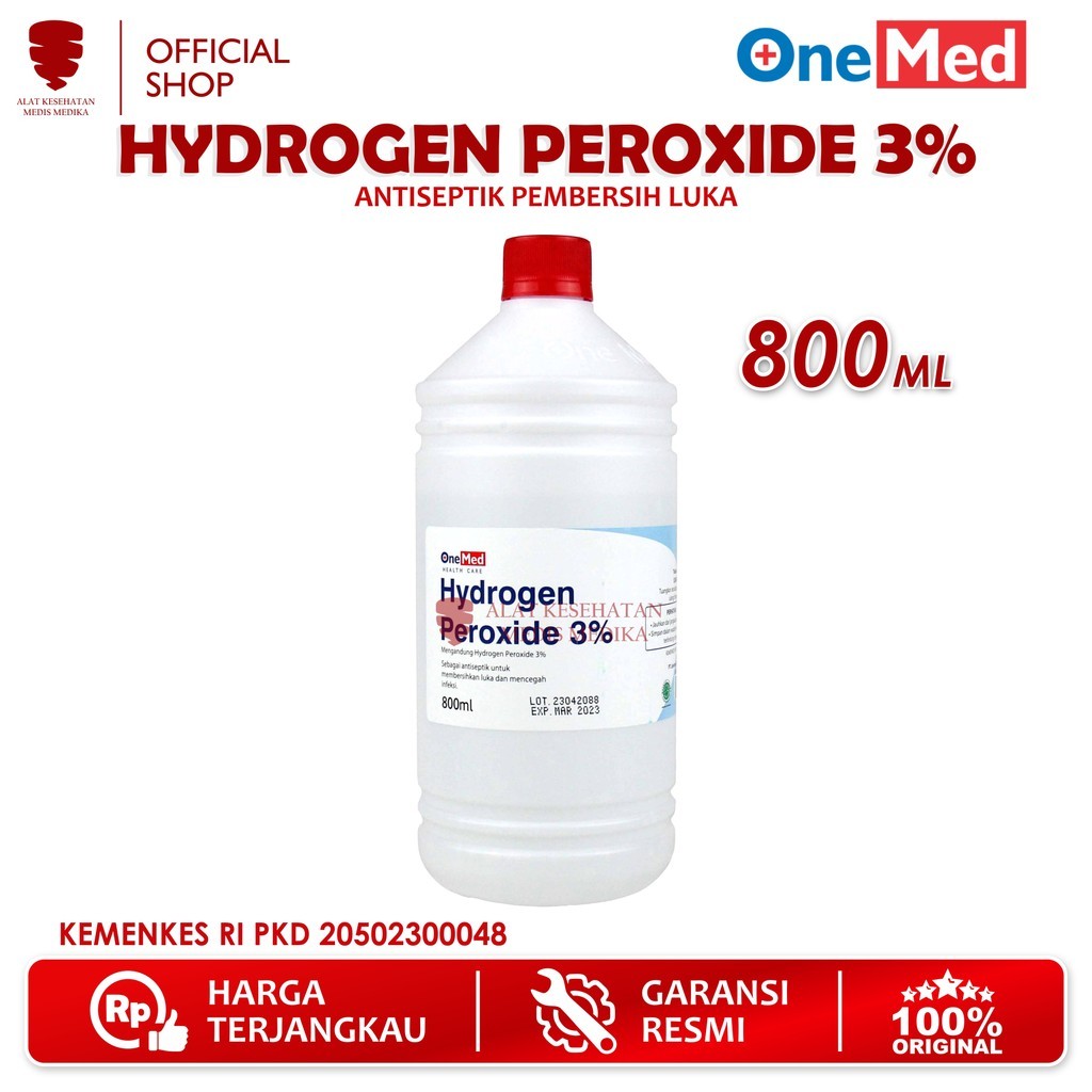 Jual Onemed Hydrogen Peroxide 3% 800ml H2O2 Hidrogen Peroksida ...