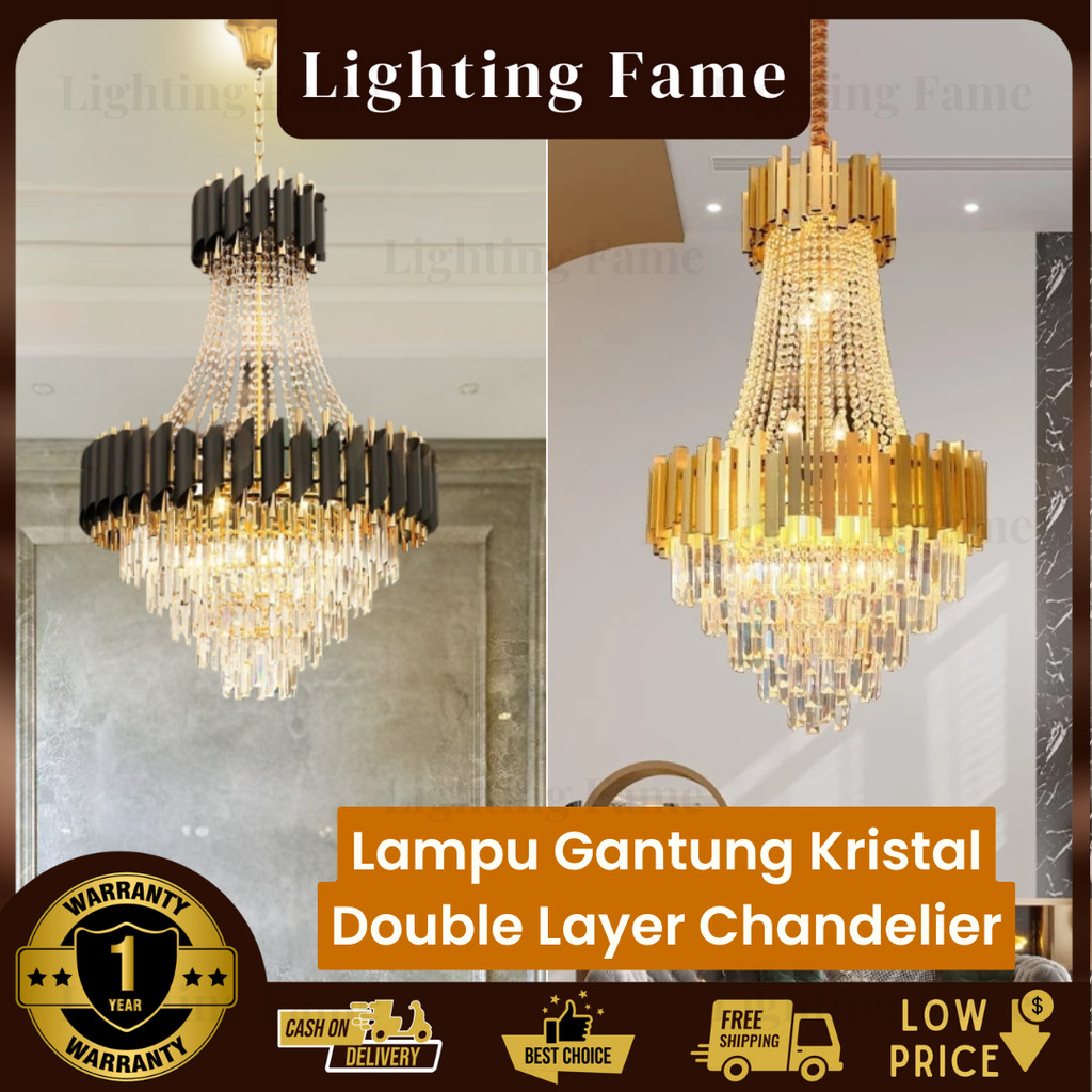 Jual LIGHTING FAME **GARANSI 1 TAHUN** Lampu Gantung Kristal 40/50/60 ...
