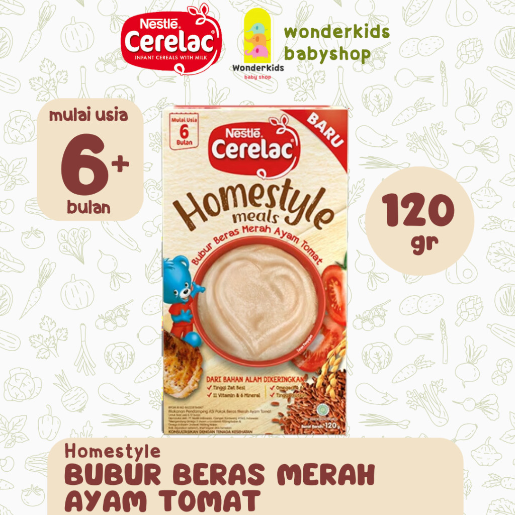 Jual Nestle Cerelac Homestyle Meals Bubur Beras Merah ayam Tomat (6 ...
