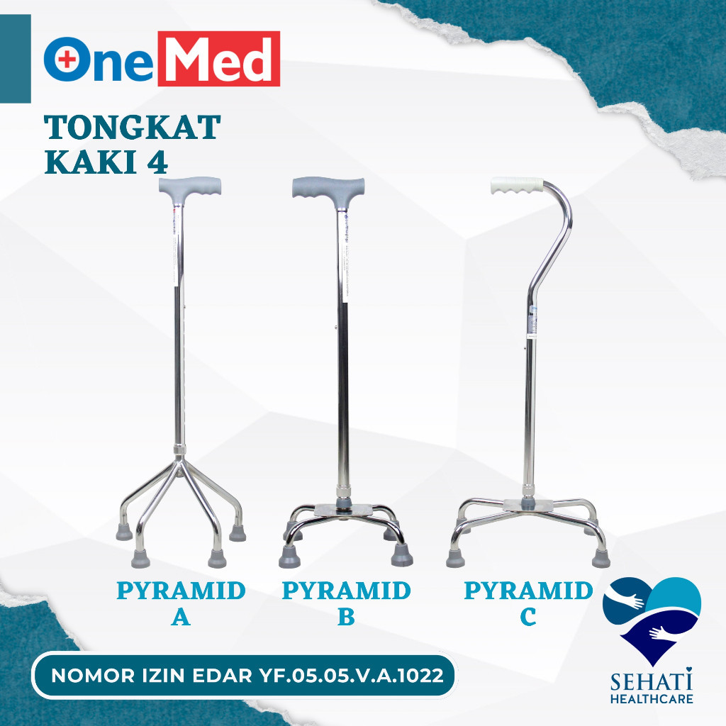 Jual Onemed Tongkat Kaki 4 Empat Alat Bantu Jalan Orang Tua Lansia Manula Medis Kesehatan ...
