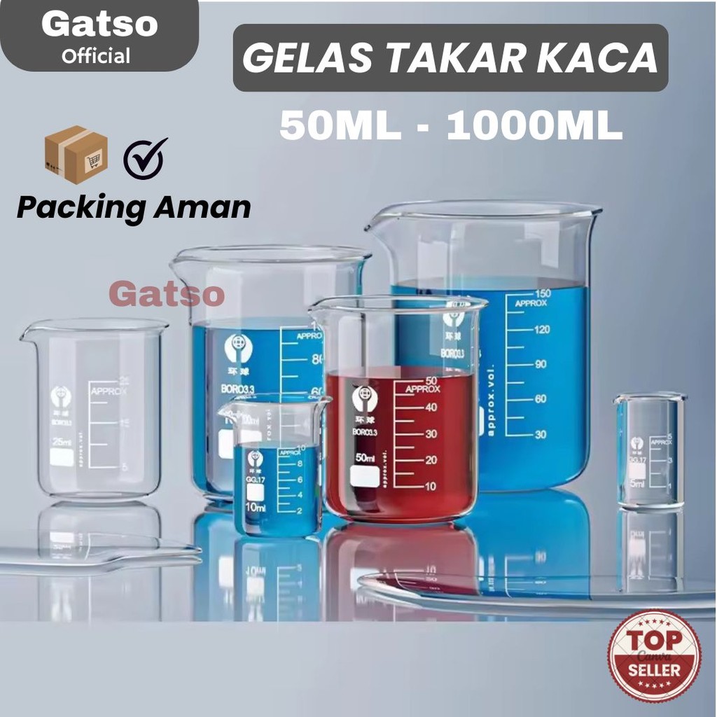 Jual Gelas Takar Ukur Kaca Laboratorium Lab Kimia Multifungsi Kopi ...