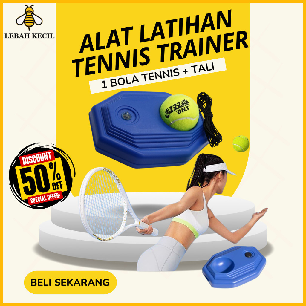 Jual Latihan Tenis Biru Tennis Trainer Tennis Training Tool Exercise ...