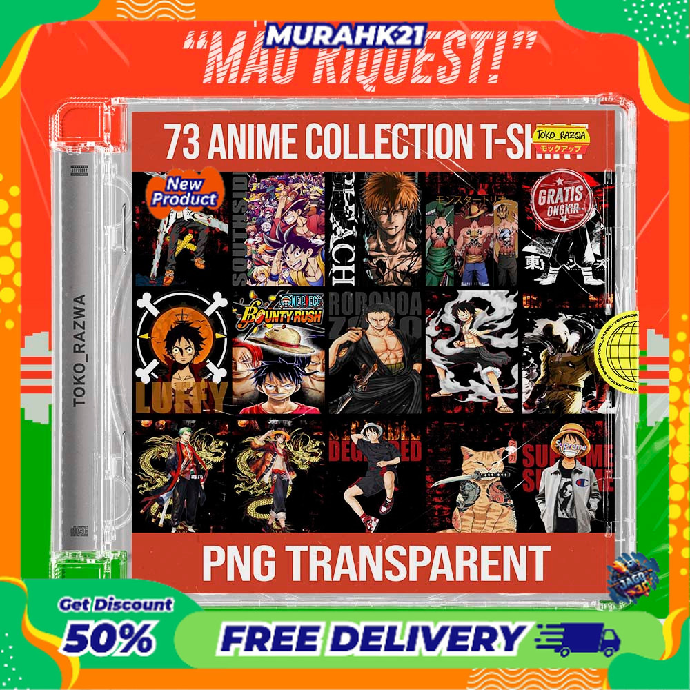 Jual 73 Anime Collection T-shirt Design V.12 - Disain Sablon DTF - DTG ...