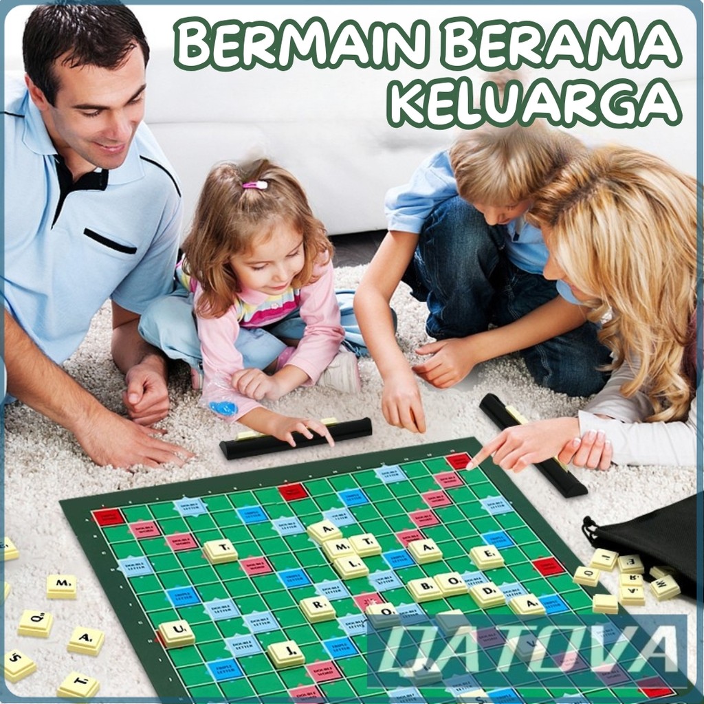 Jual QATOVA BOARD GAME SCRABBLE MAINAN SUSUN KATA INGGRIS ENGLISH ...