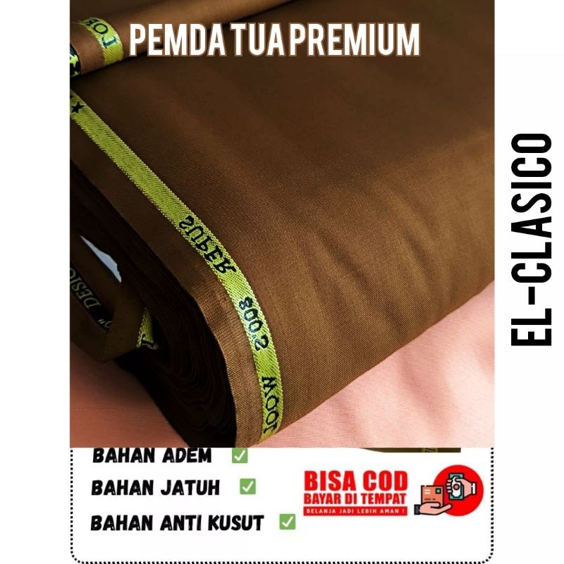 Jual KAIN COKLAT KHAKI METERAN PEMDA KHAKI TUA/BAJU PEMDA PNS/ASN PREMIUM/WOOL PREMIUM BAHAN ...