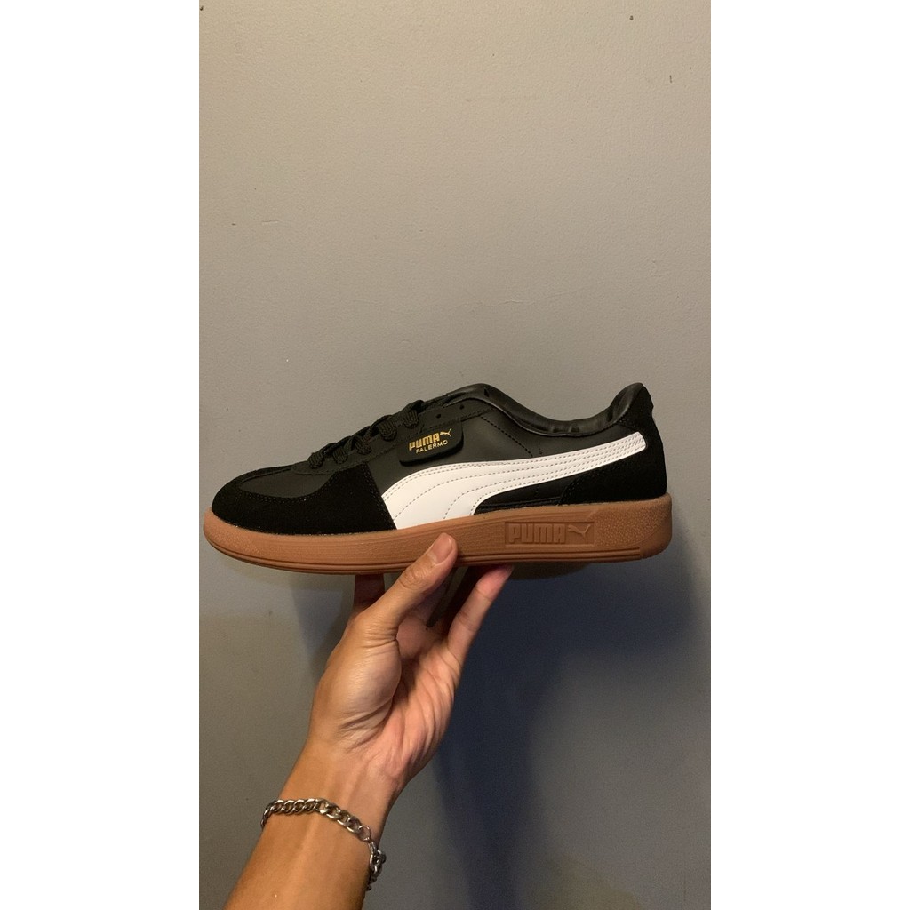 Jual SEPATU PRIA / puma palermo black white gum ( PRM ) | Shopee Indonesia