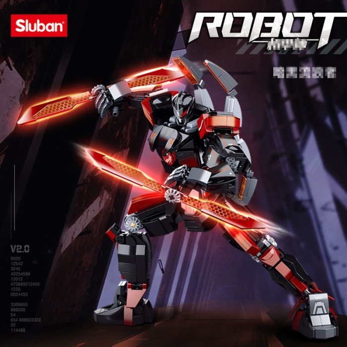 Jual Sluban Bricks Black Robot Assassin Gundam Dark Wanderer | Shopee ...